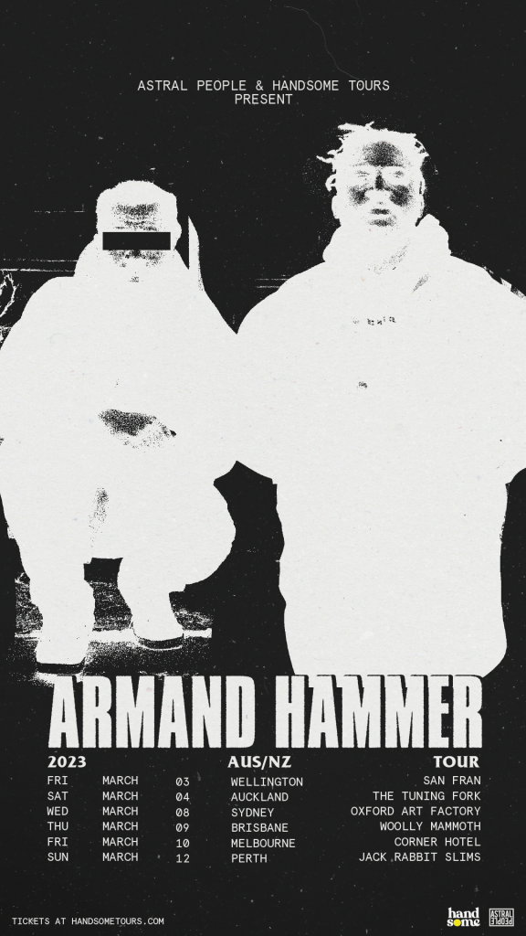 Armand Hammer announce AUS/NZ tour With headline shows in Wellington ...