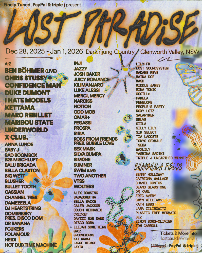 LOST PARADISE 2025 LINEUP -28 DECEMBER 2025 - 1 JANUARY 2026 GLENWORTH ...